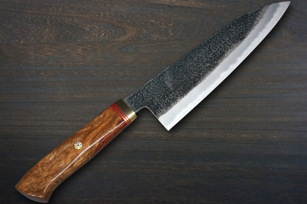 Daisuke Nishida Shirogami No.1 Stylish Kurouchi Chef’s Knife with ...